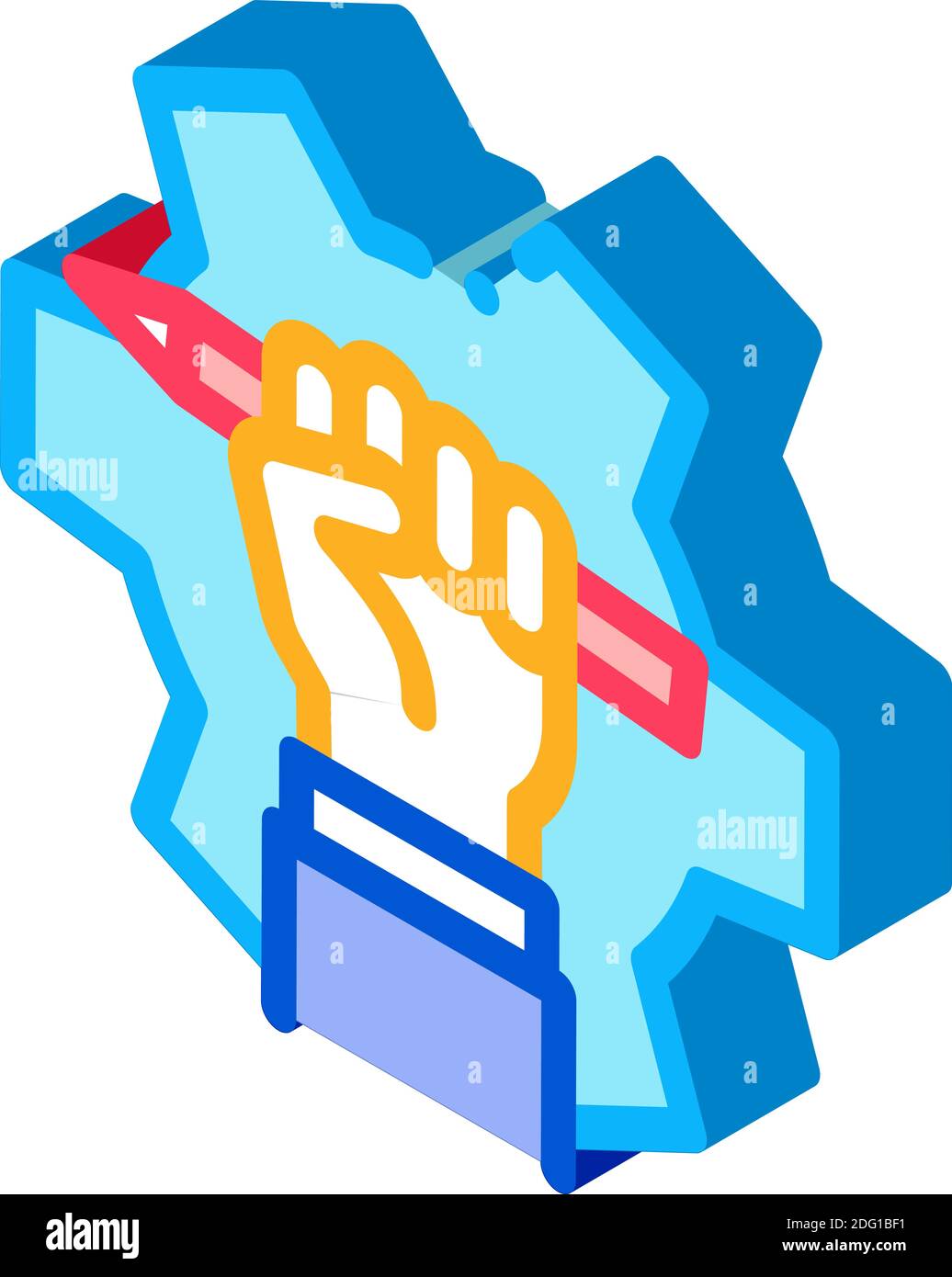 hand holding pencil isometric icon vector illustration Stock Vector ...