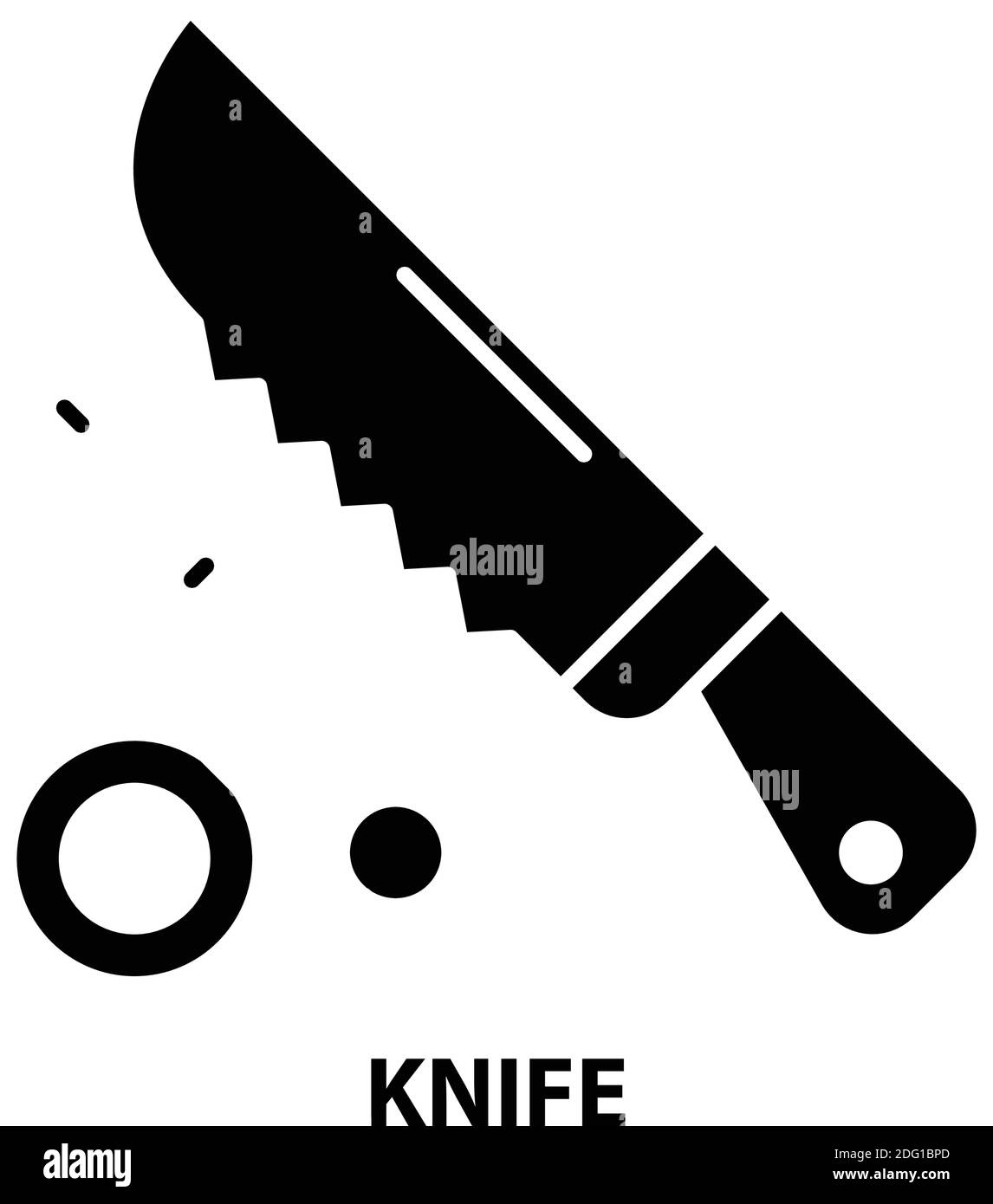 knife symbol icon, black vector sign with editable strokes, concept ...