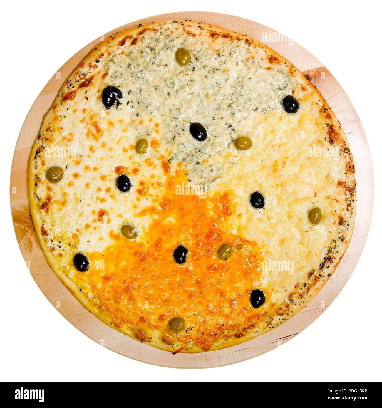 Four cheese pizza Stock Photo - Alamy