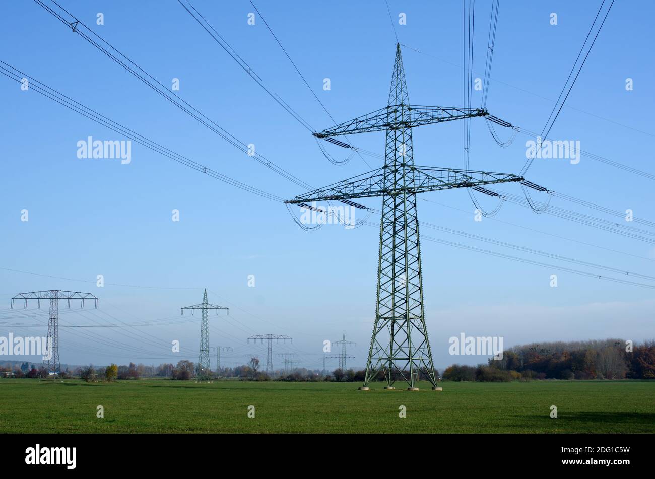 Power pole with cables Stock Photo - Alamy
