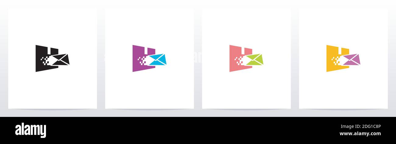 Digital Electronic Mail On Letter Logo Design U Stock Vector Image ...