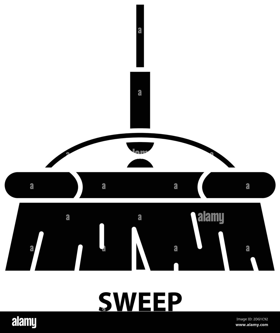 sweep icon, black vector sign with editable strokes, concept ...