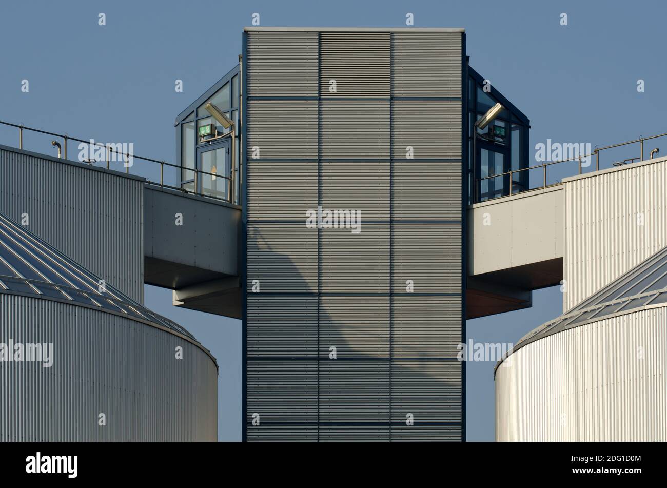 Connection of two silos of an industrial plant Stock Photo - Alamy