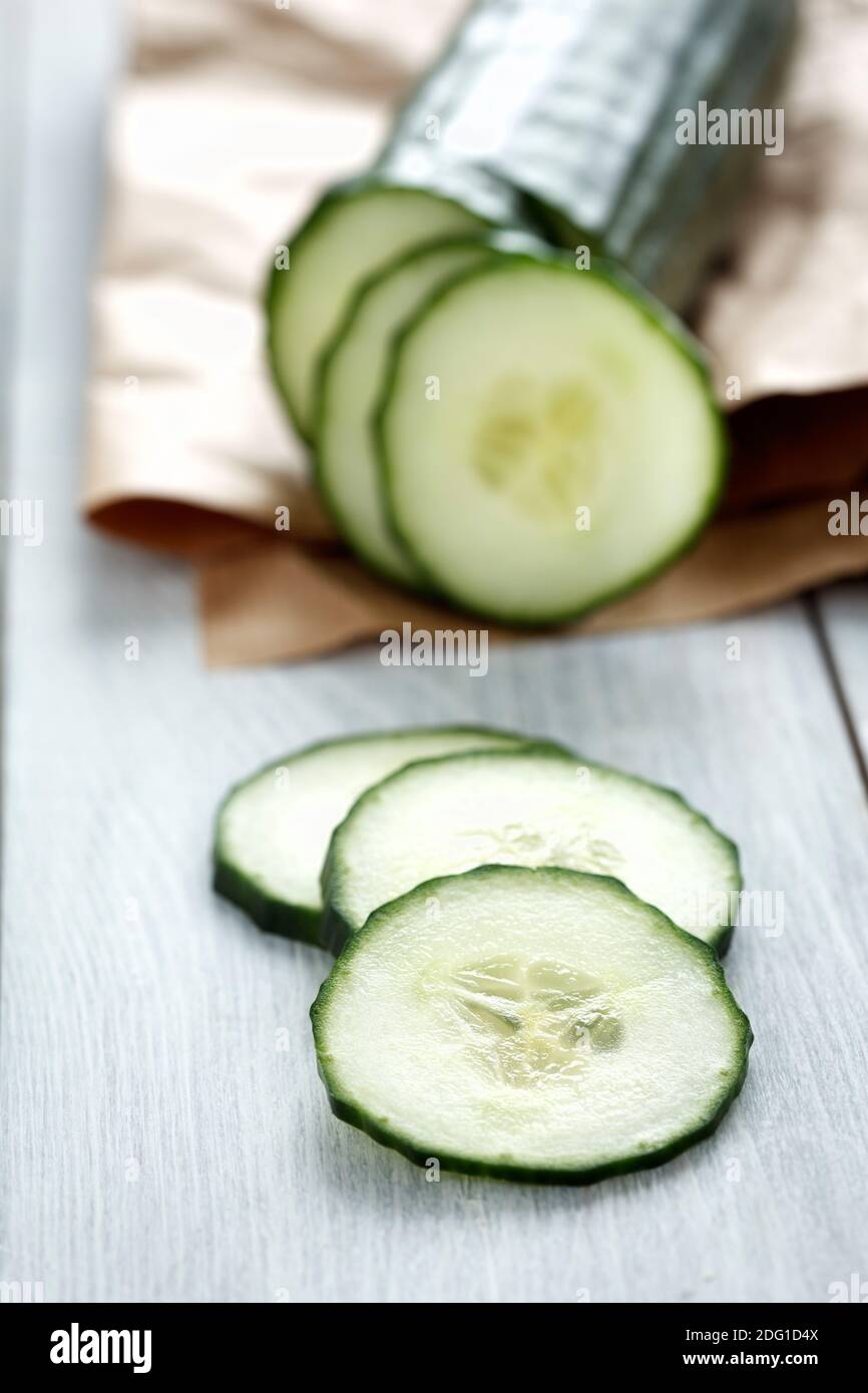 Cucumber vegetable slices hi-res stock photography and images - Alamy