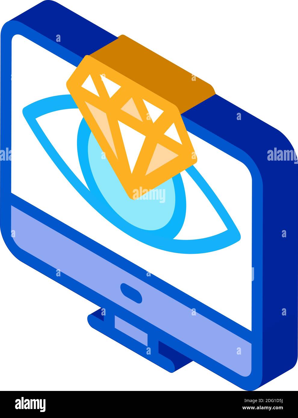 diamond vision computer screen isometric icon vector illustration Stock ...
