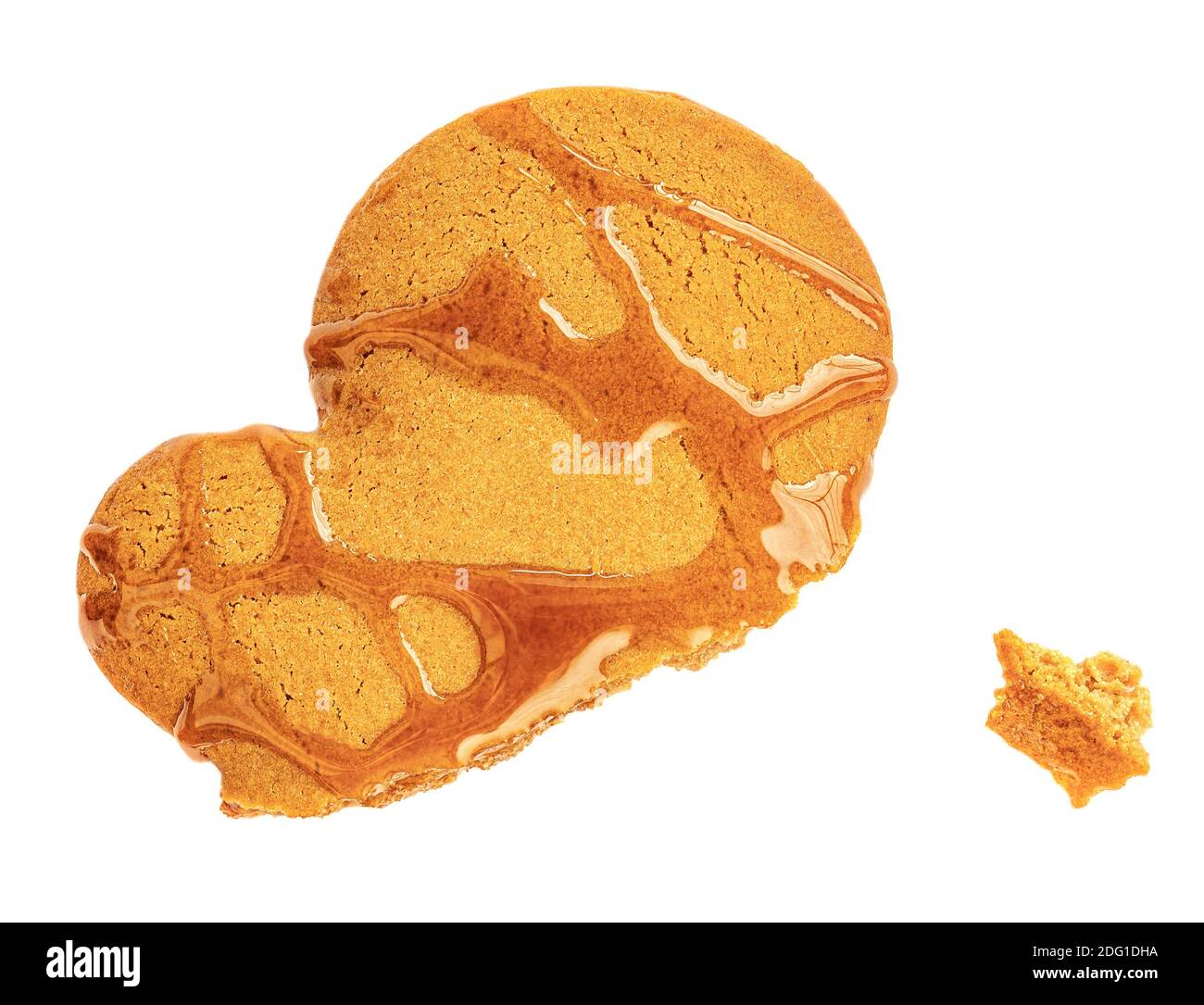 Gingerbread pieces of cookie with sweet caramel sauce for Christmas ...