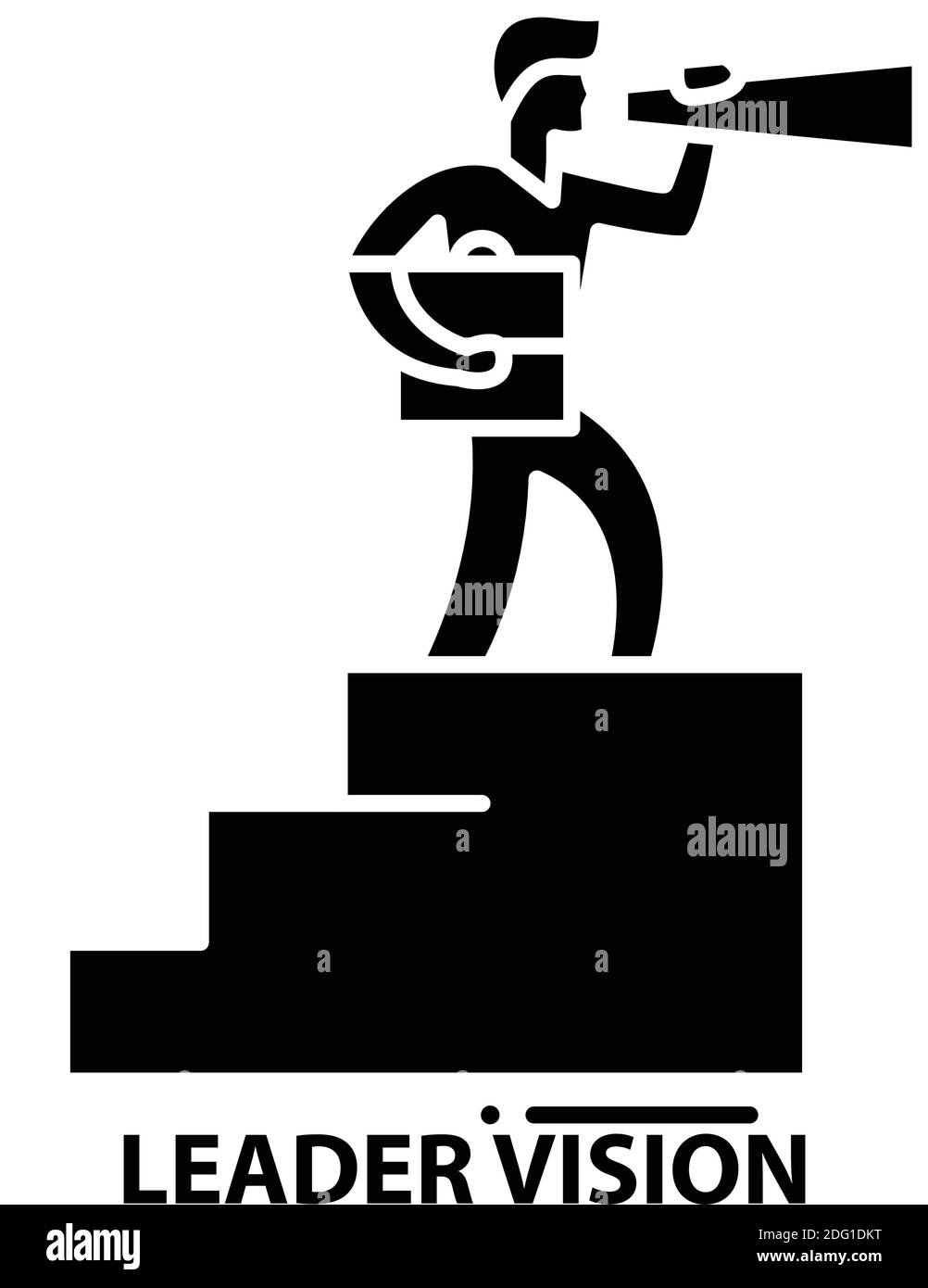 leader vision icon, black vector sign with editable strokes, concept ...