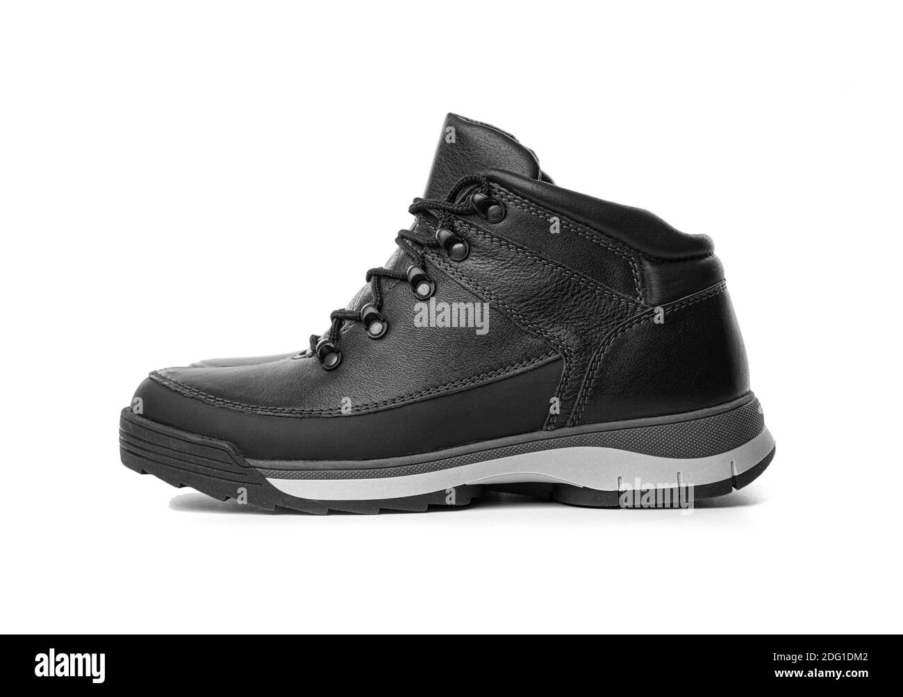 Black boots isolated on white background Stock Photo - Alamy