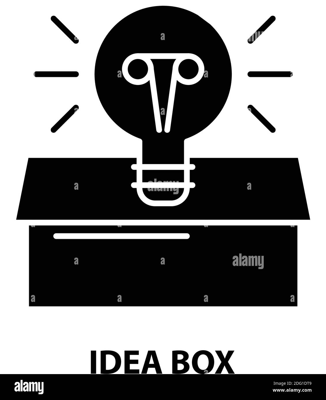idea box icon, black vector sign with editable strokes, concept ...