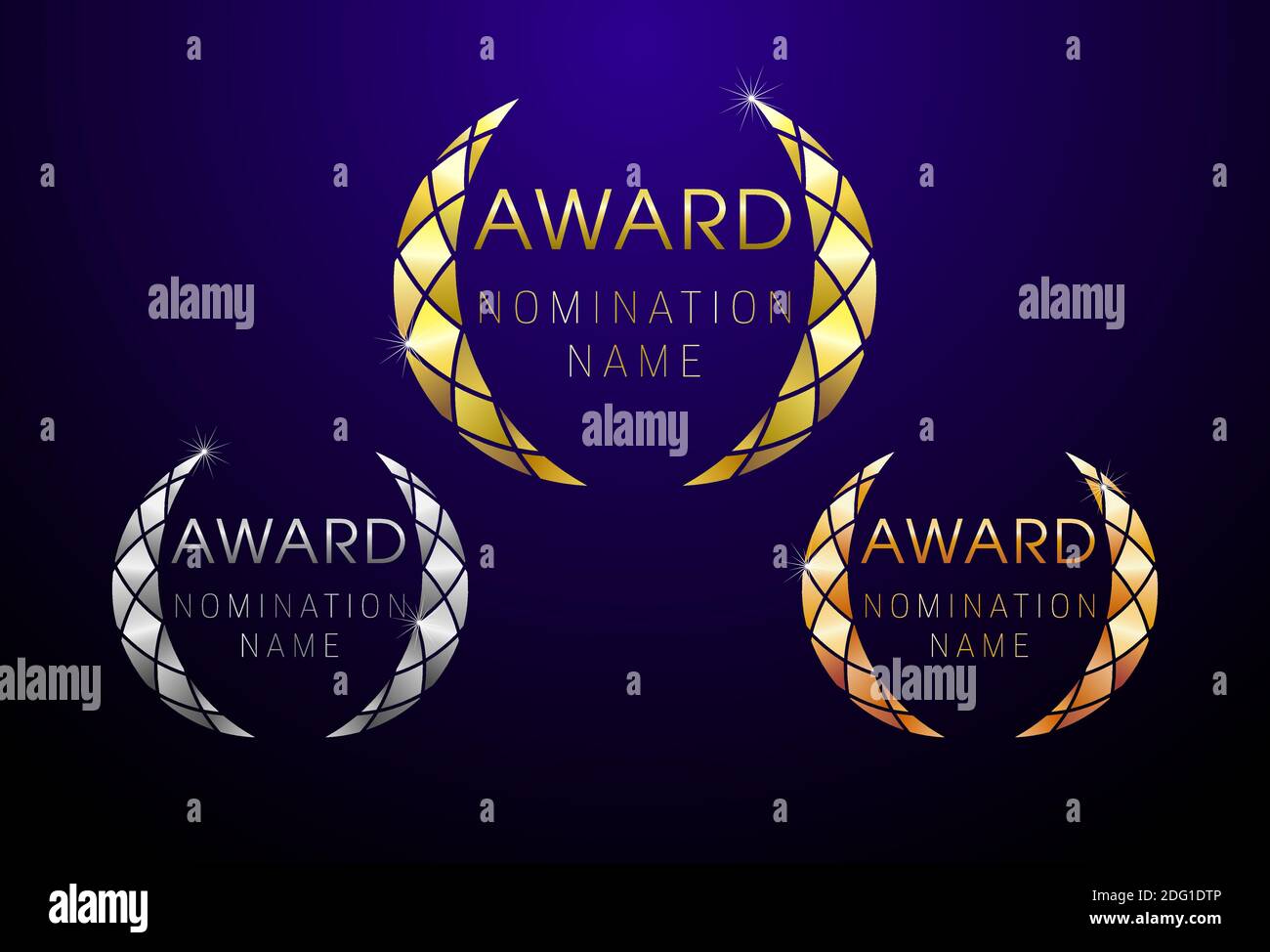 Awards logotype set. Isolated abstract graphic design template. First ...