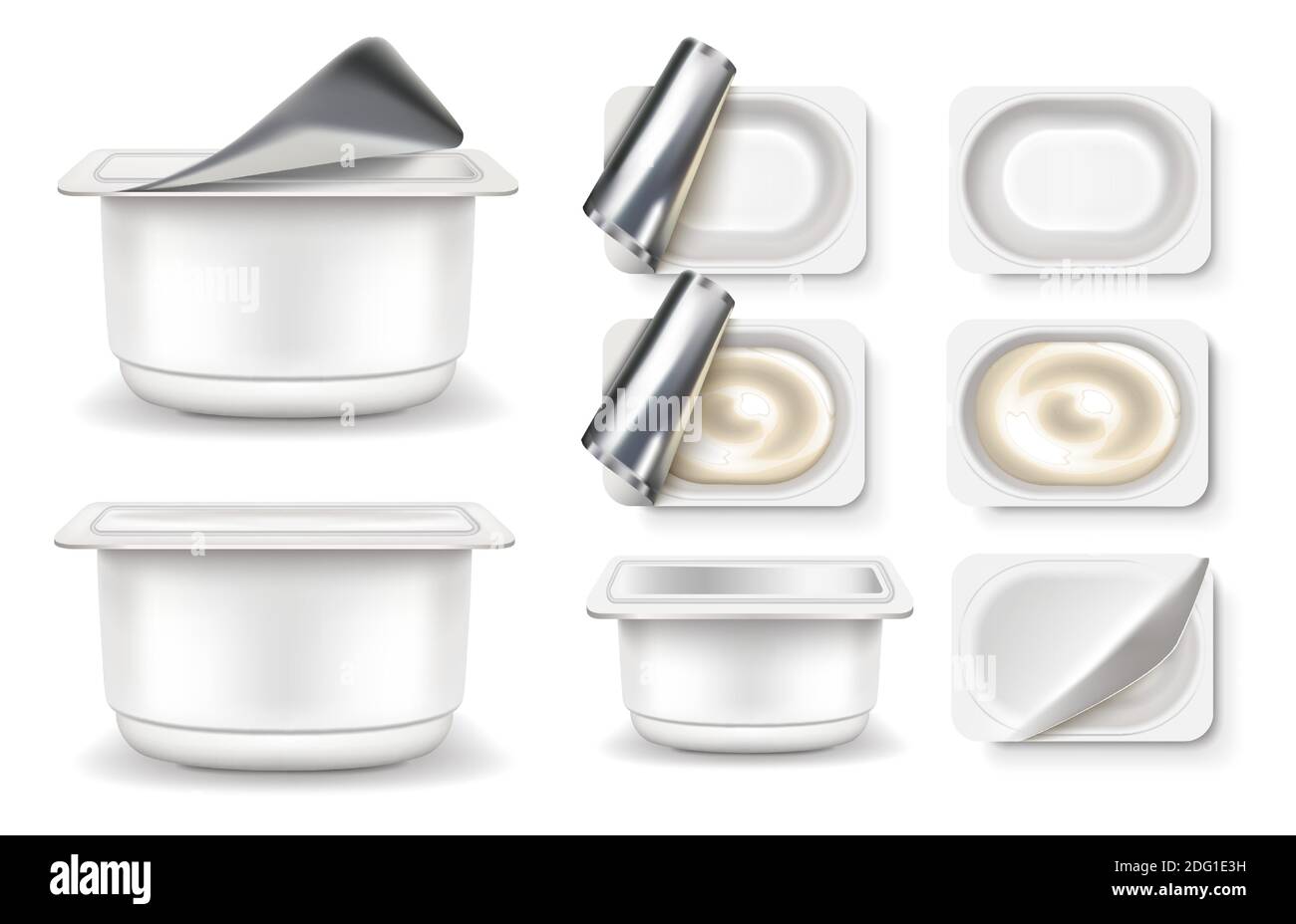 Top view fresh yogurt Stock Vector Images - Alamy