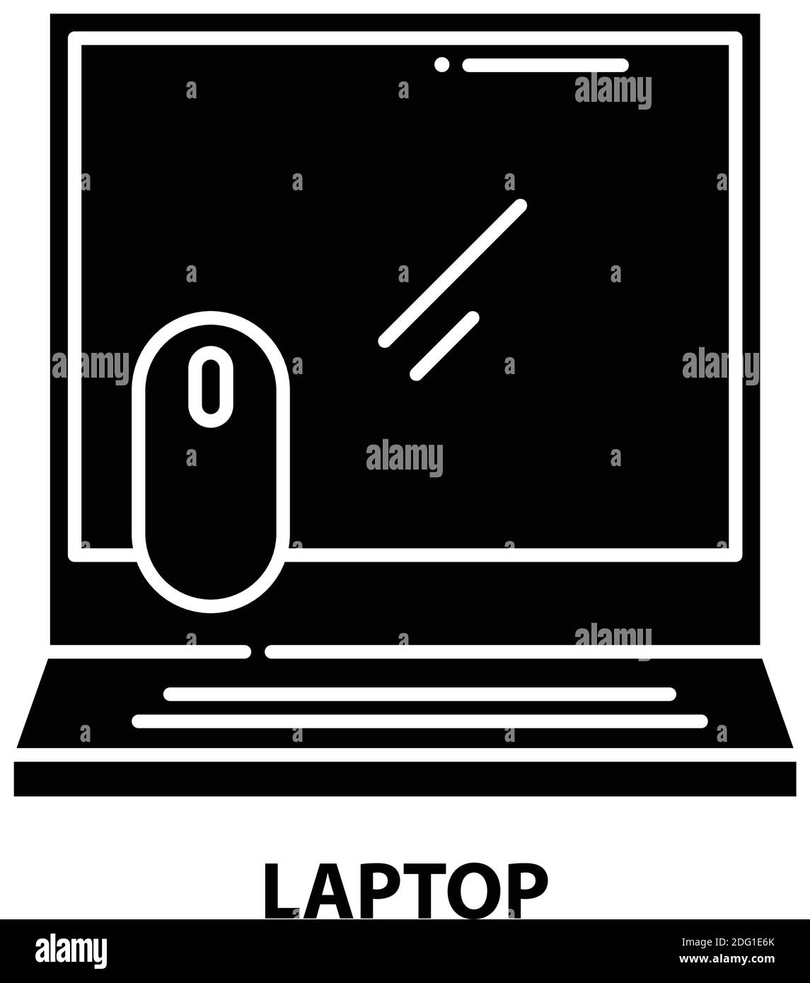 laptop icon, black vector sign with editable strokes, concept ...