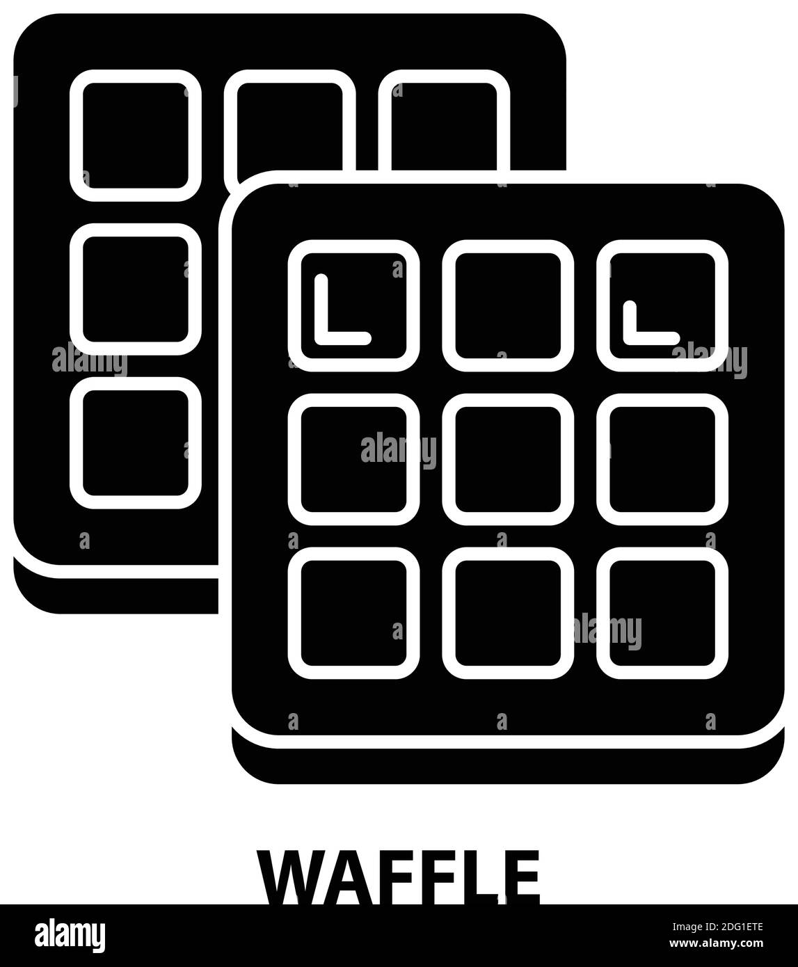 waffle symbol icon, black vector sign with editable strokes, concept ...