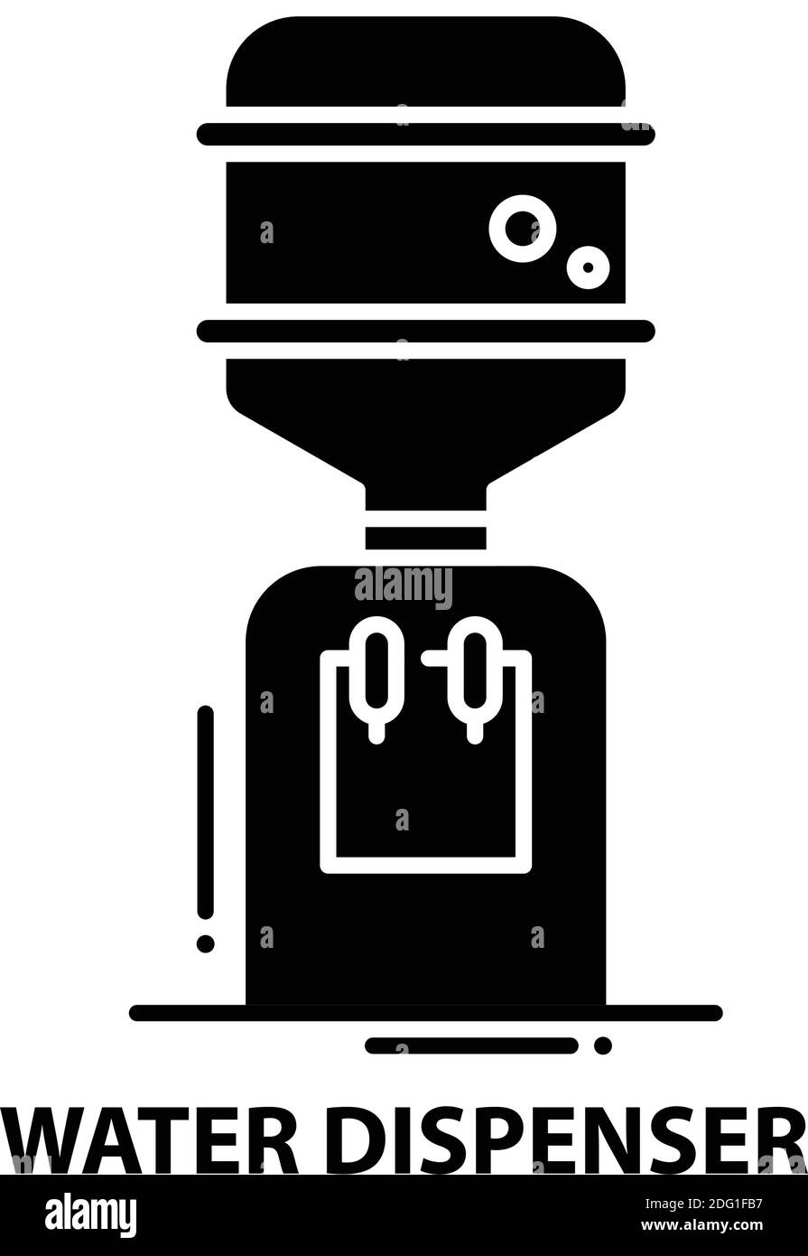 water dispenser symbol icon, black vector sign with editable strokes ...