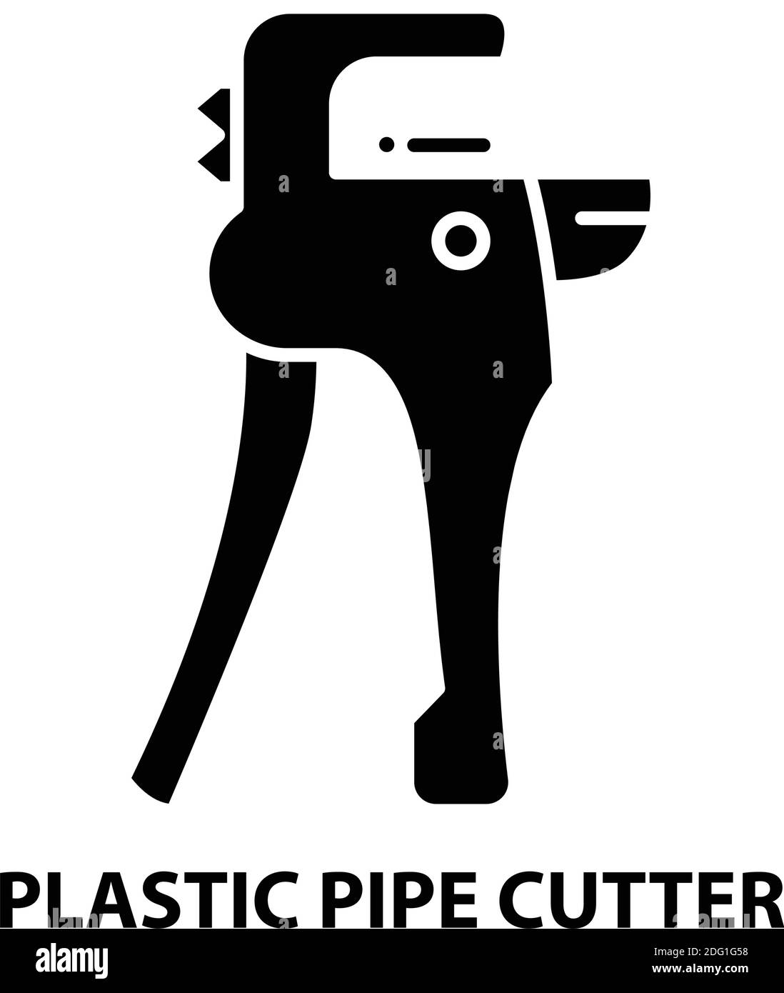 plastic pipe cutter icon, black vector sign with editable strokes ...