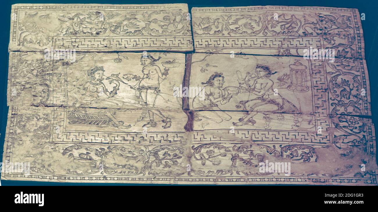 nude women at leisure on ivory plaque form Begram,, Kabul Museum ...