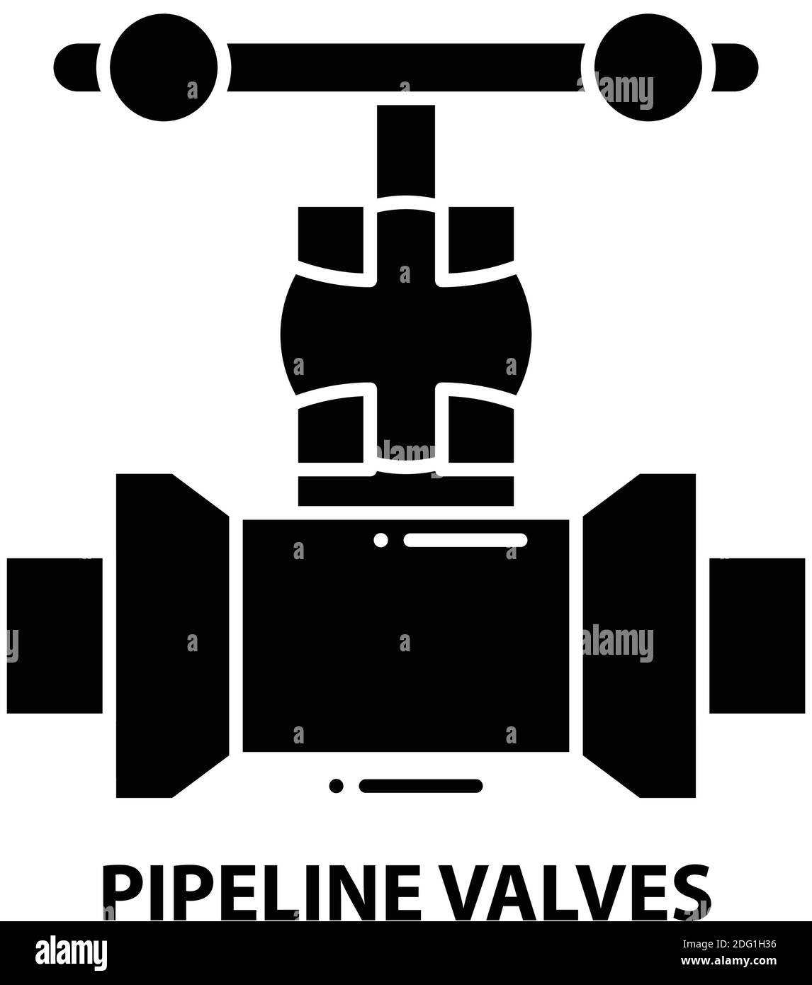 pipeline valves icon, black vector sign with editable strokes, concept ...