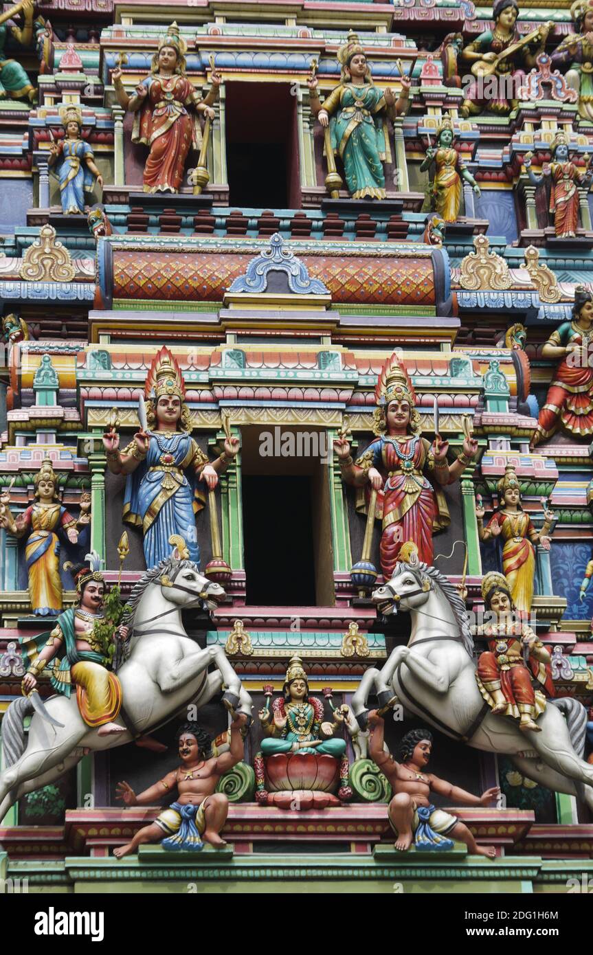 Colorful holy figure on the facade outside from the hindu Temple in ...