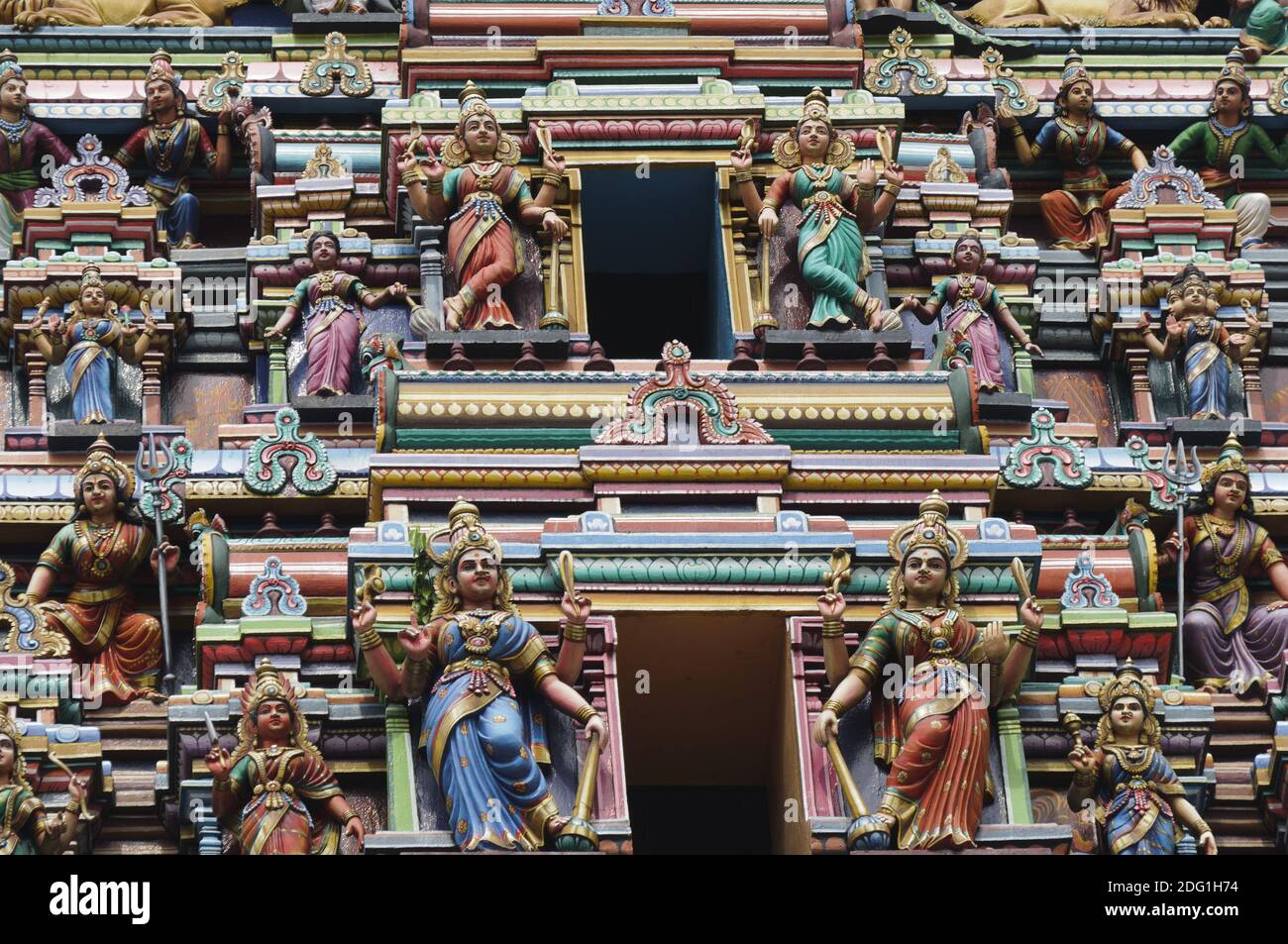 Colorful holy figure on the facade outside from the hindu Temple in ...