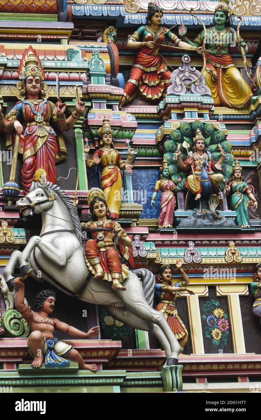 Colorful holy figure on the facade outside from the hindu Temple in ...
