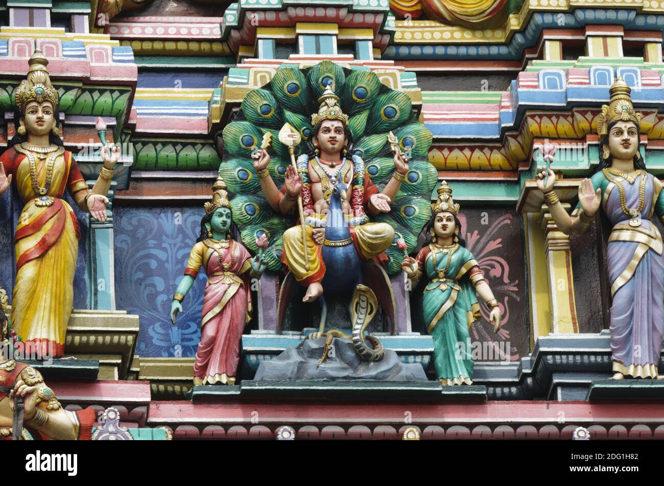 Colorful holy figure on the facade outside from the hindu Temple in ...