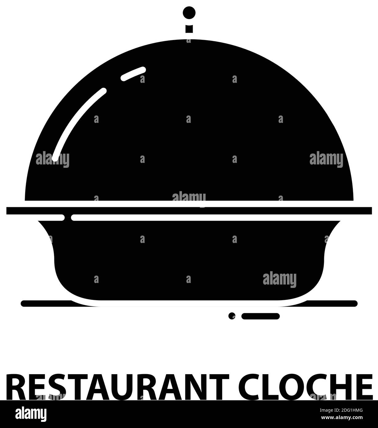 restaurant cloche icon, black vector sign with editable strokes ...