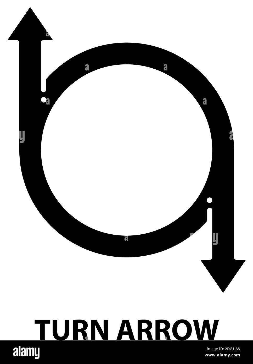 turn arrow icon, black vector sign with editable strokes, concept ...