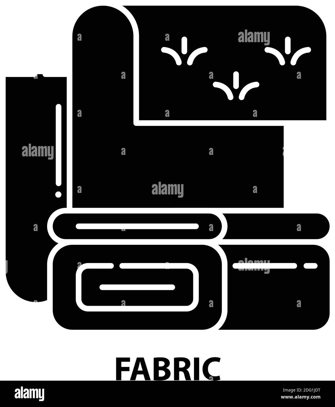 fabric icon, black vector sign with editable strokes, concept ...