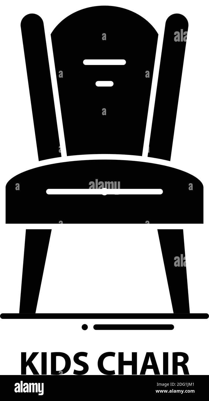 kids chair icon, black vector sign with editable strokes, concept ...