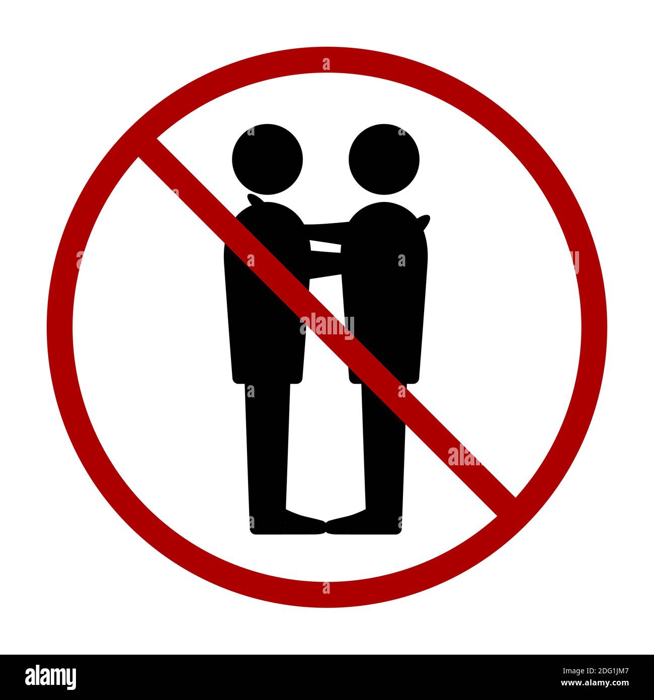 Social Distancing No Hugging Sign. Vector Image Stock Vector Image ...
