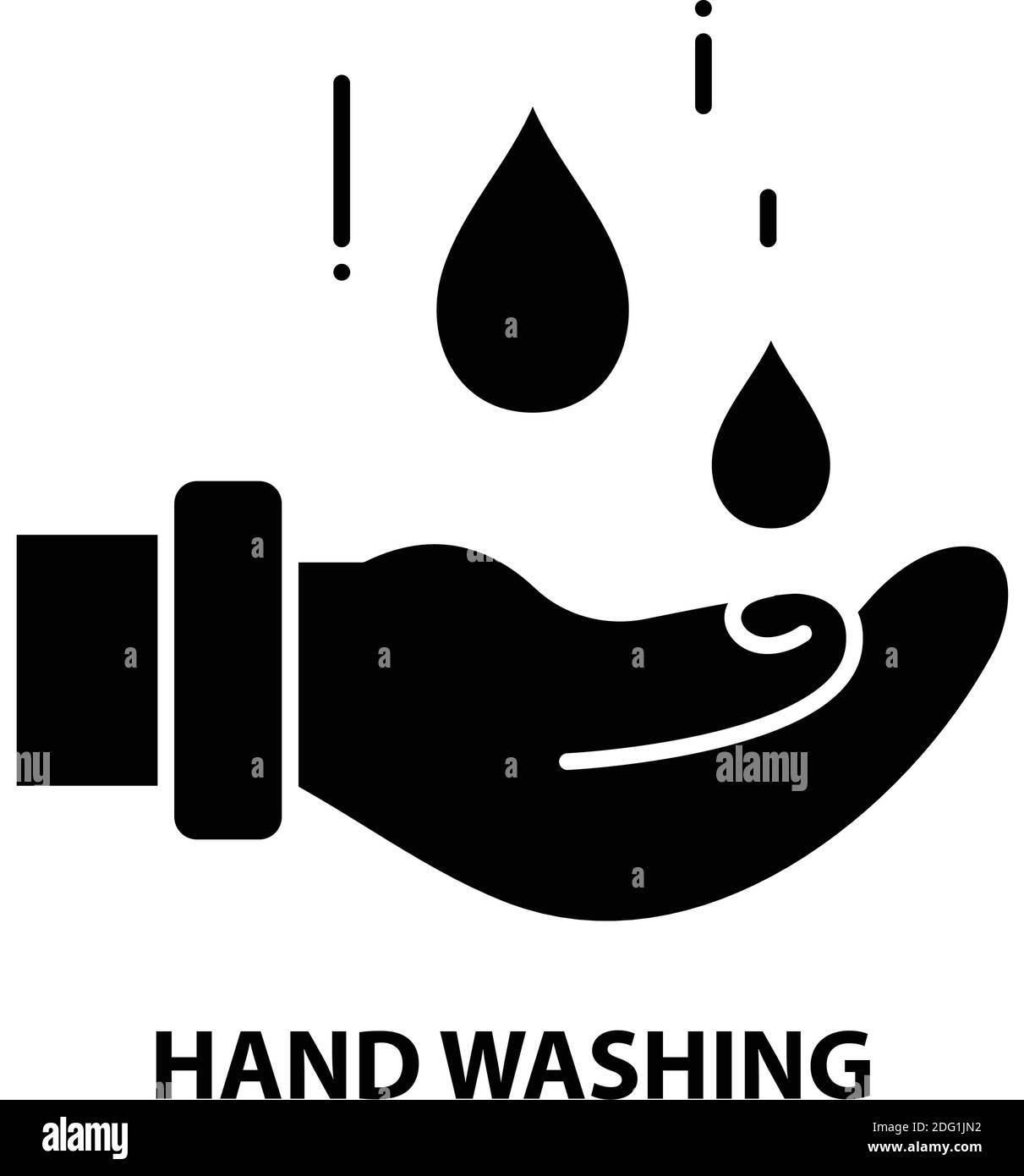 hand washing symbol icon, black vector sign with editable strokes ...