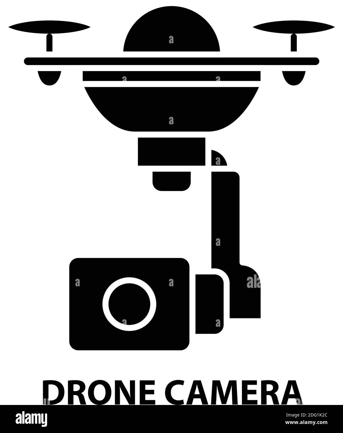 drone camera icon, black vector sign with editable strokes, concept ...