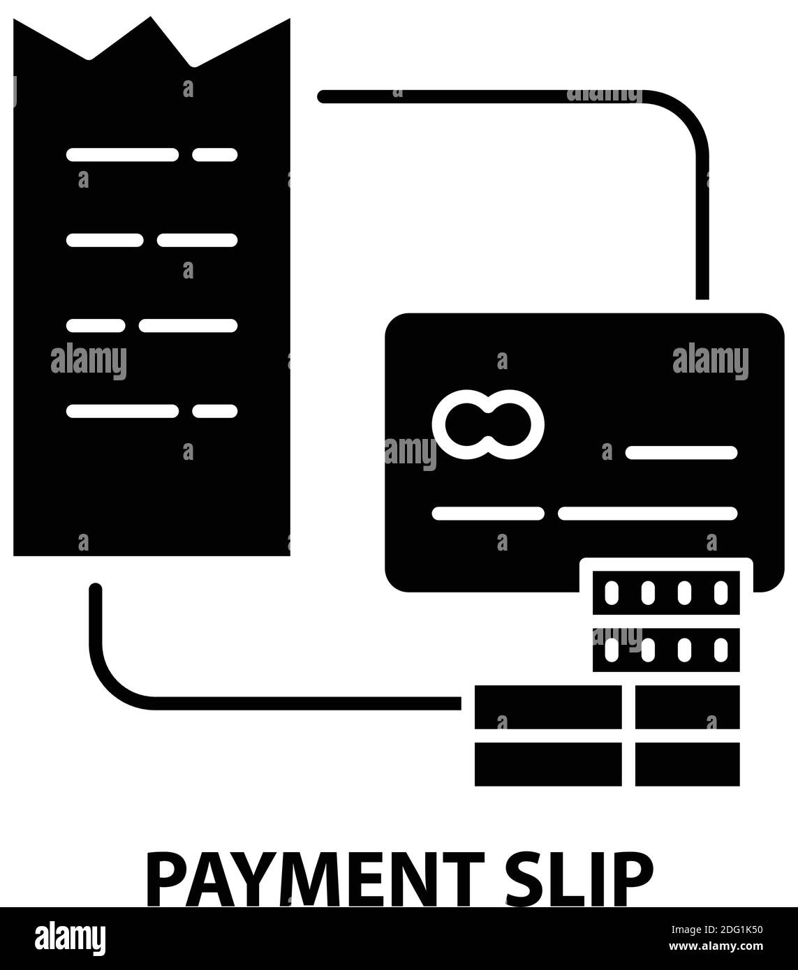 payment slip icon, black vector sign with editable strokes, concept ...