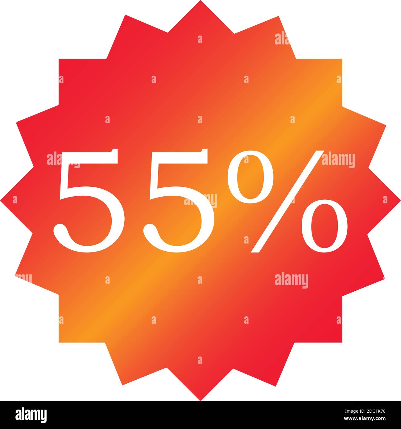 Sale tag vector badge template, 55 off label symbol, promotion flat ...