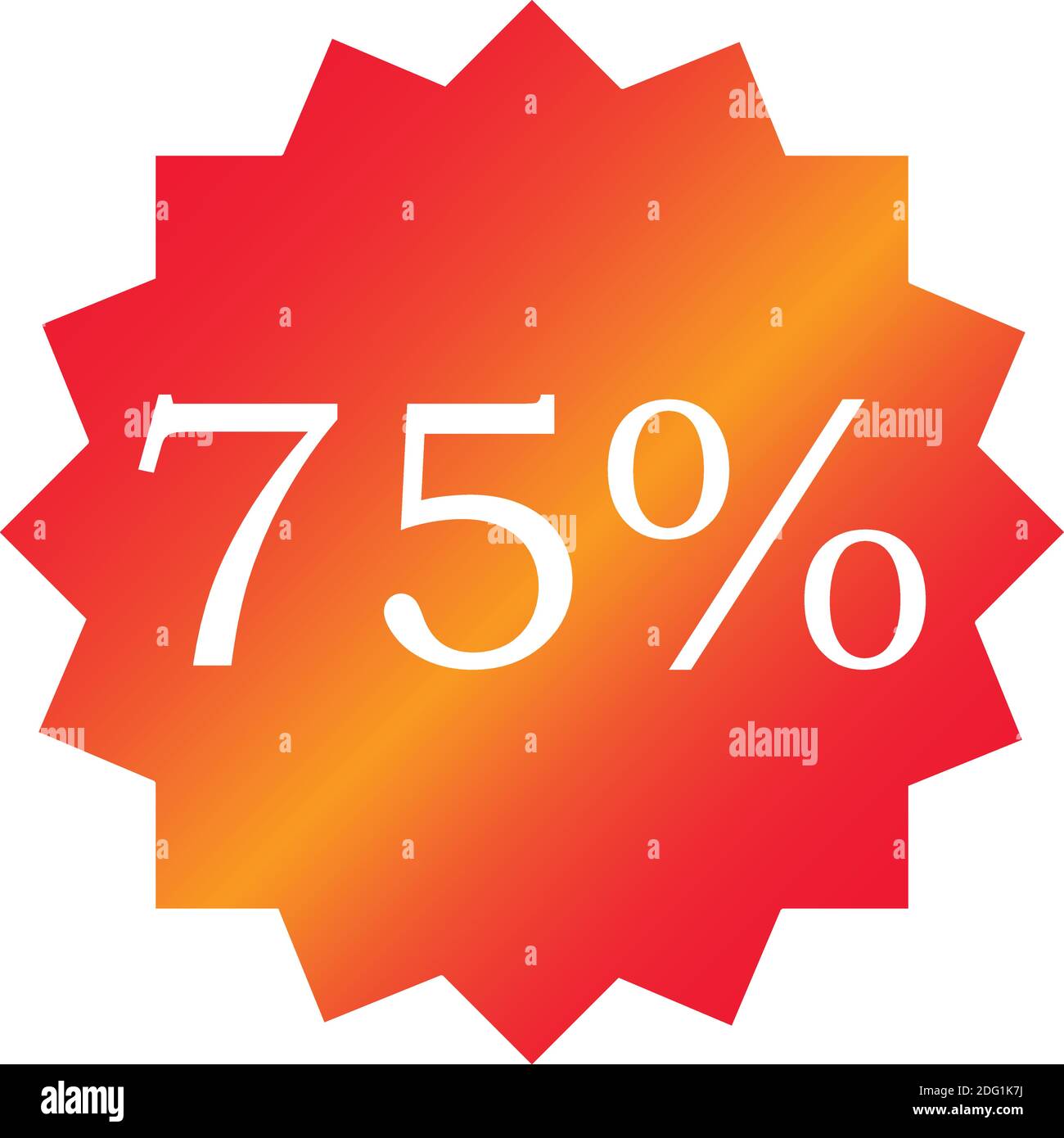 Sale tag vector badge template, 75 off label symbol, promotion flat ...