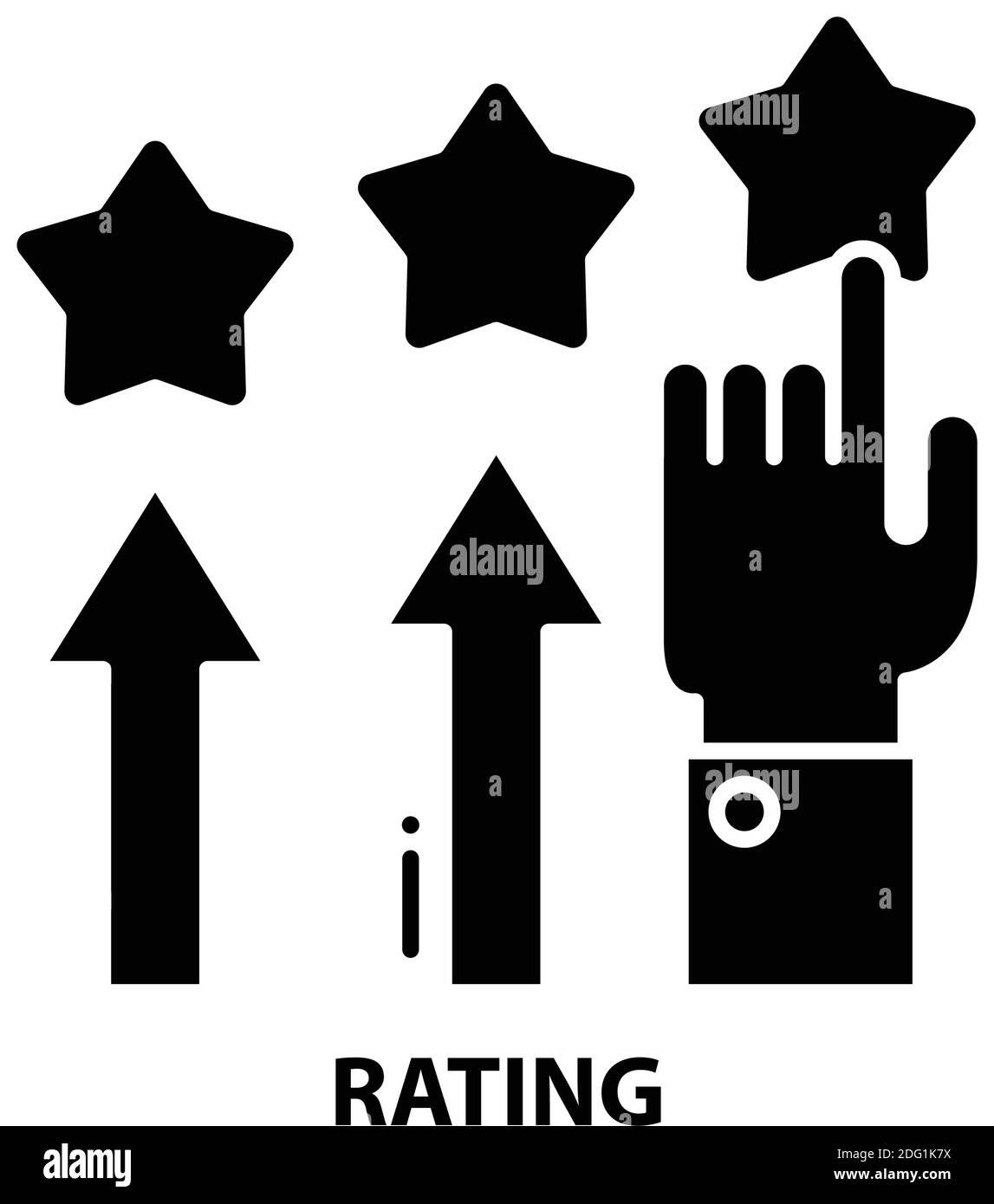 rating icon, black vector sign with editable strokes, concept ...