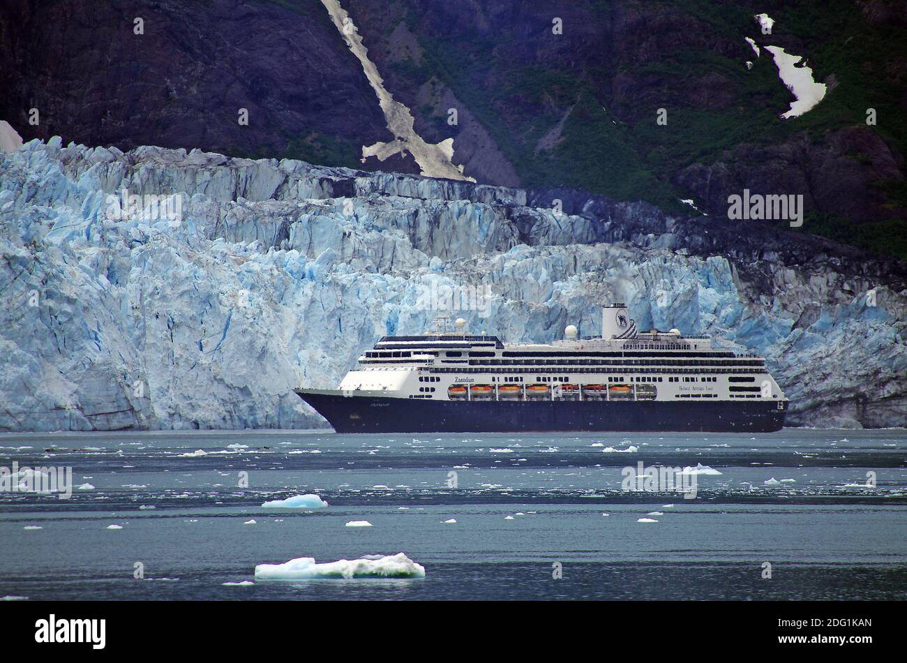Cruise ship in front of a tidal glacier Stock Photo - Alamy