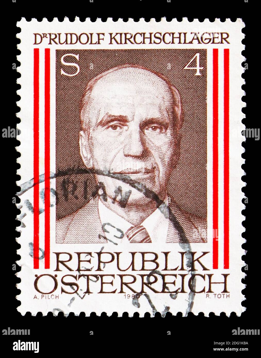 MOSCOW, RUSSIA - AUGUST 18, 2018: A stamp printed in Austria shows Dr ...