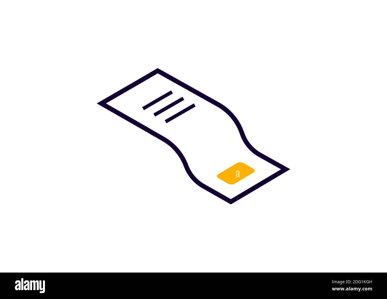 Paper check isometric icon, document confirming payment transaction ...