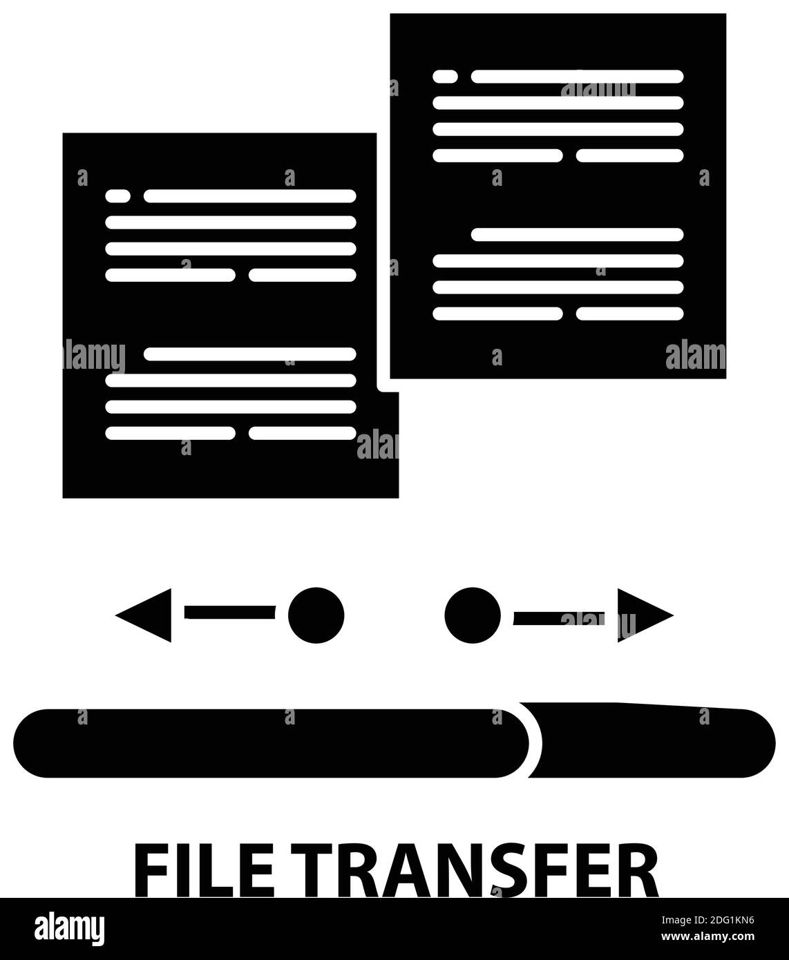 file transfer icon, black vector sign with editable strokes, concept ...