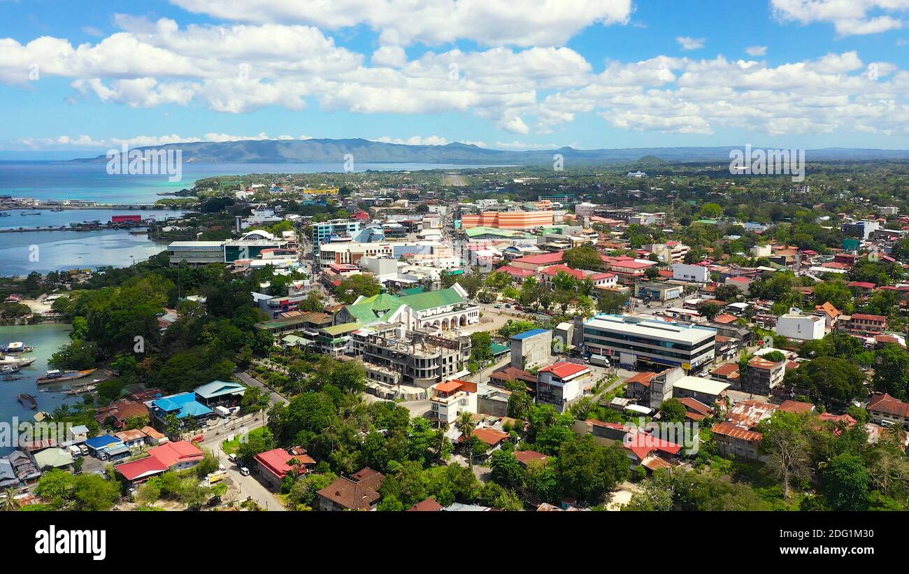 Cityscape of Tagbilaran, with residential areas. Bohol, Philippines ...