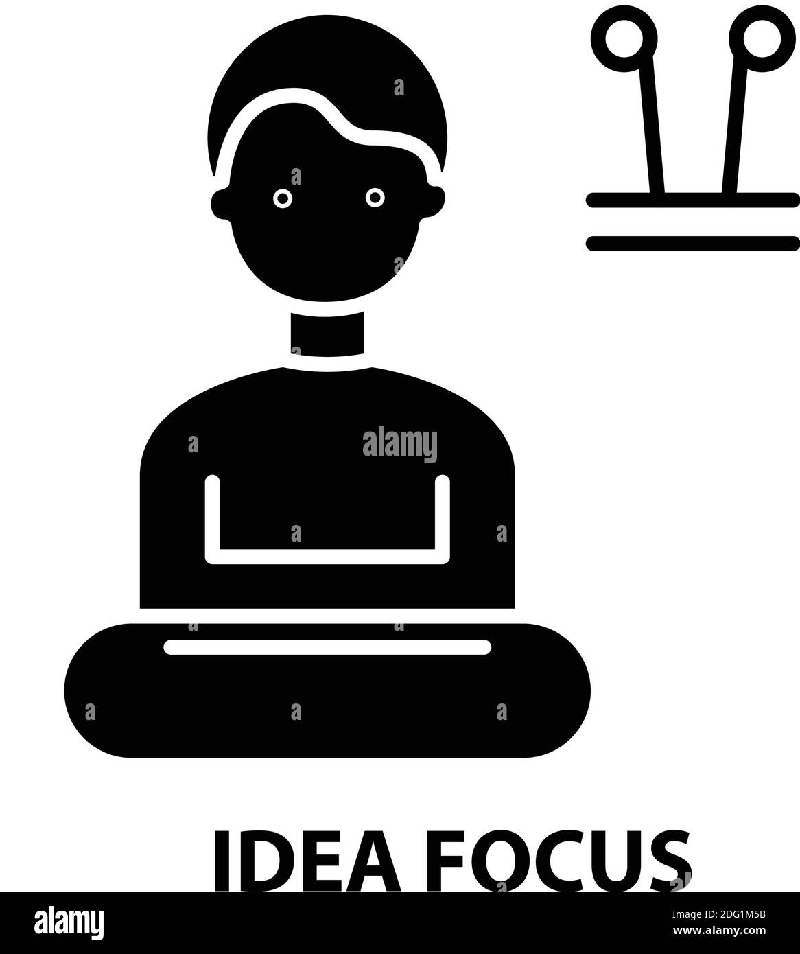 idea focus icon, black vector sign with editable strokes, concept ...
