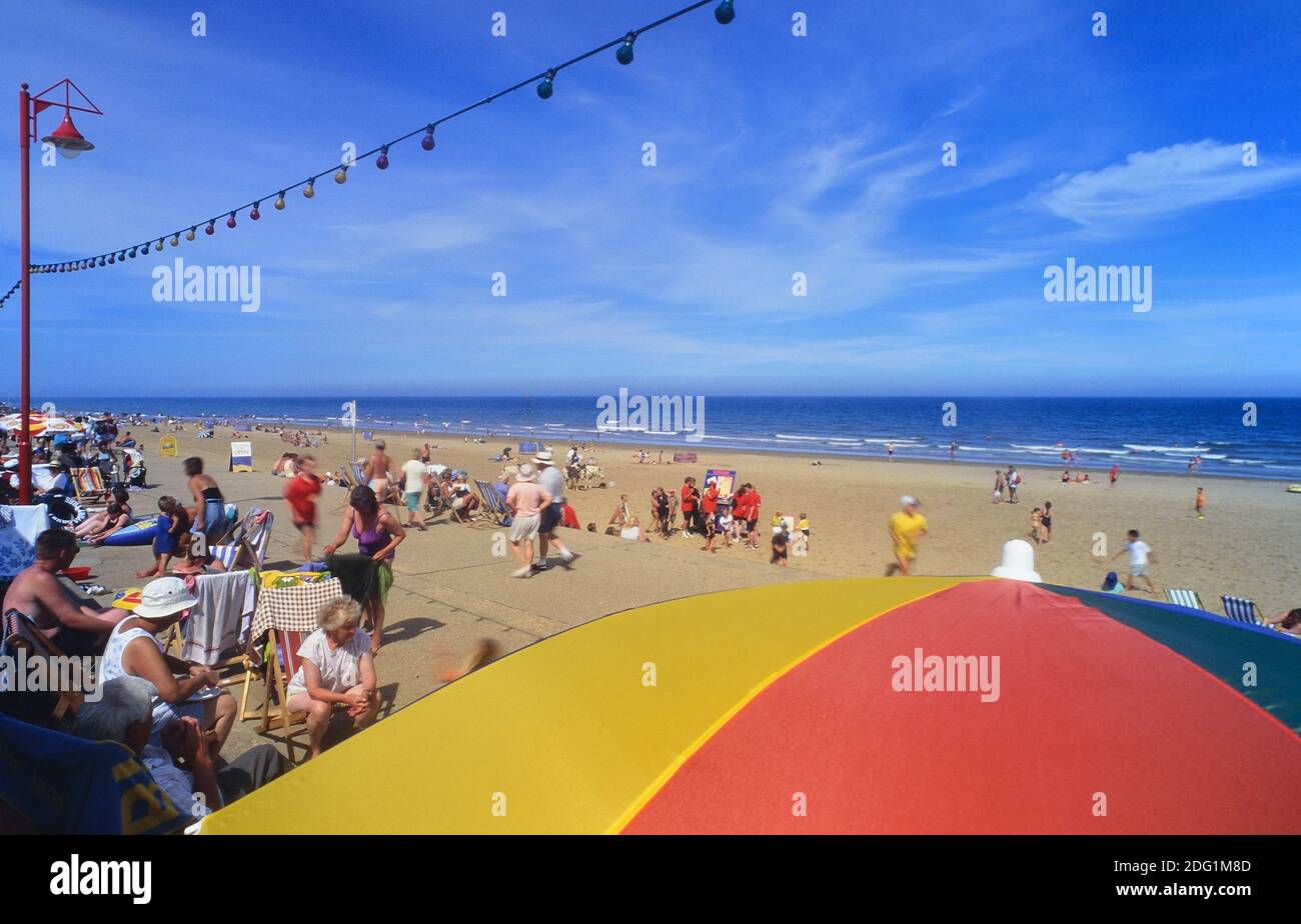 Mablethorpe promenade and sandy beach. Lincolnshire, England. UK ...