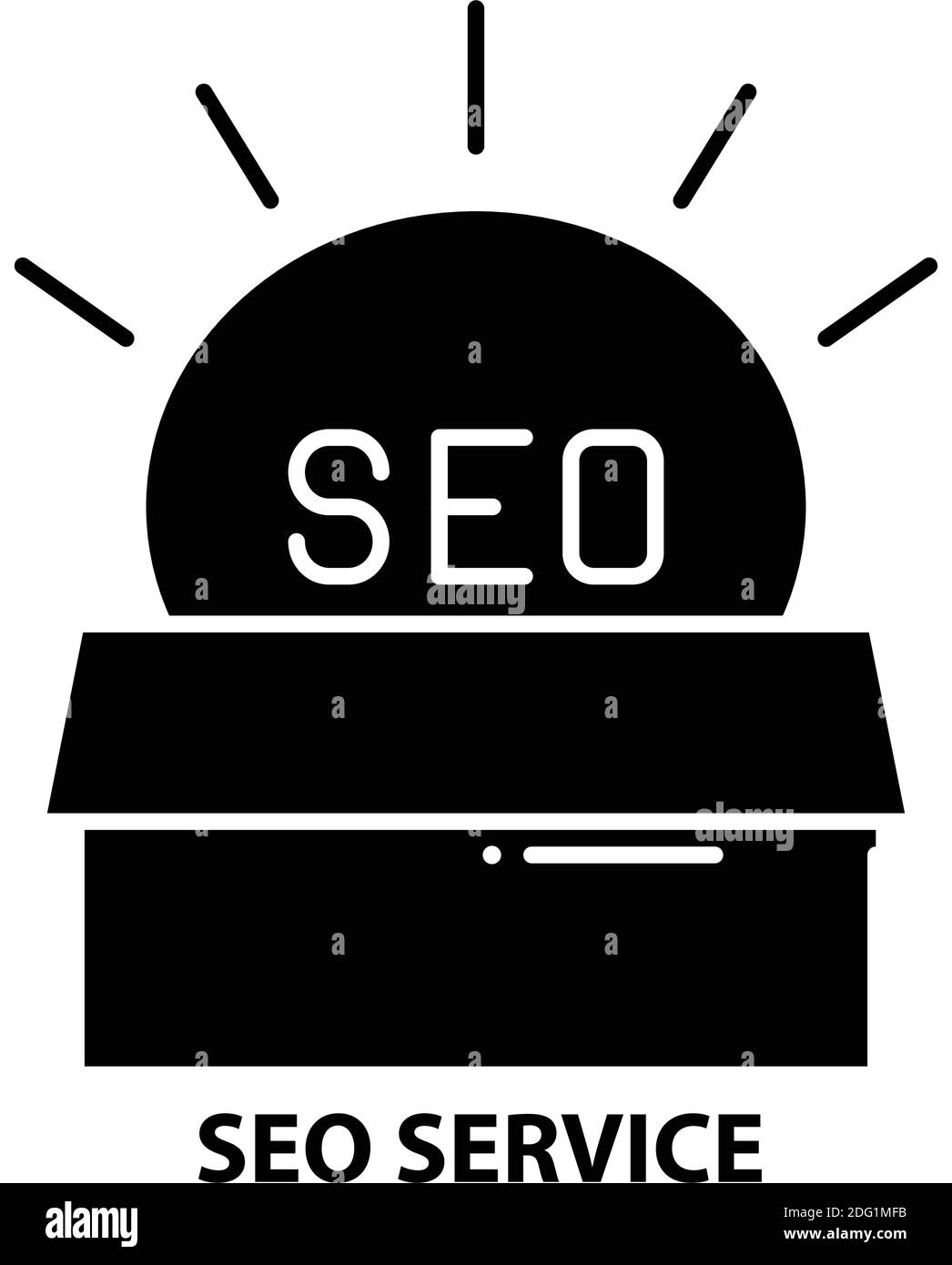 seo service icon, black vector sign with editable strokes, concept ...