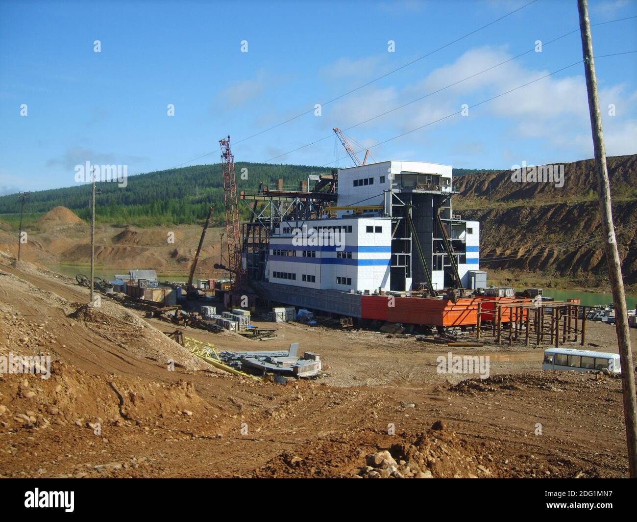 Drag, floating factory on mining operations Stock Photo - Alamy
