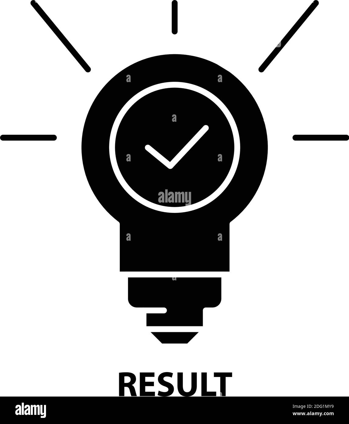 result icon, black vector sign with editable strokes, concept ...