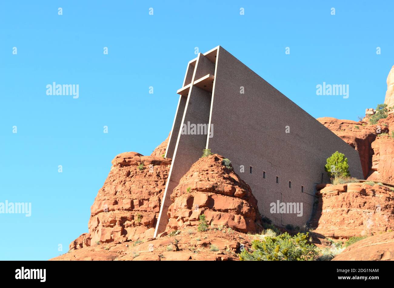 Christian Chapel built out of the red rock Stock Photo - Alamy