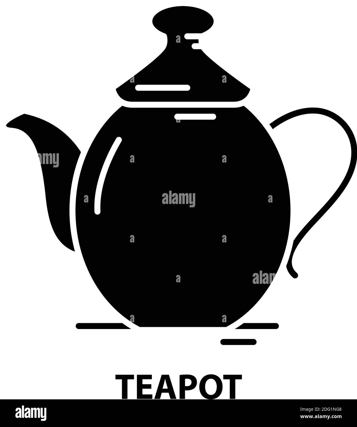 teapot symbol icon, black vector sign with editable strokes, concept ...