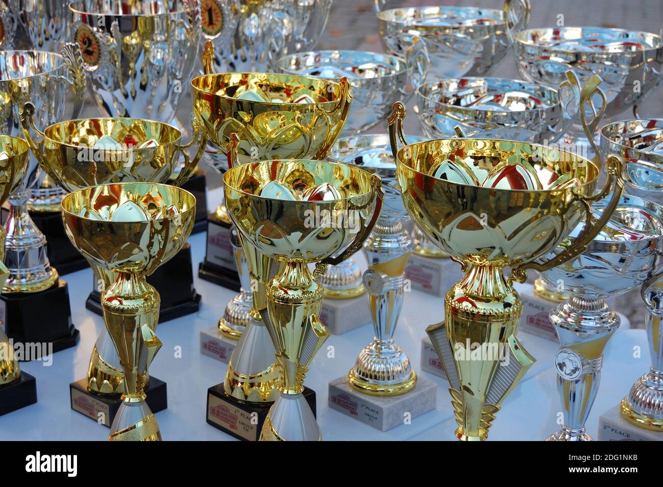 Car race trophies Stock Photo - Alamy