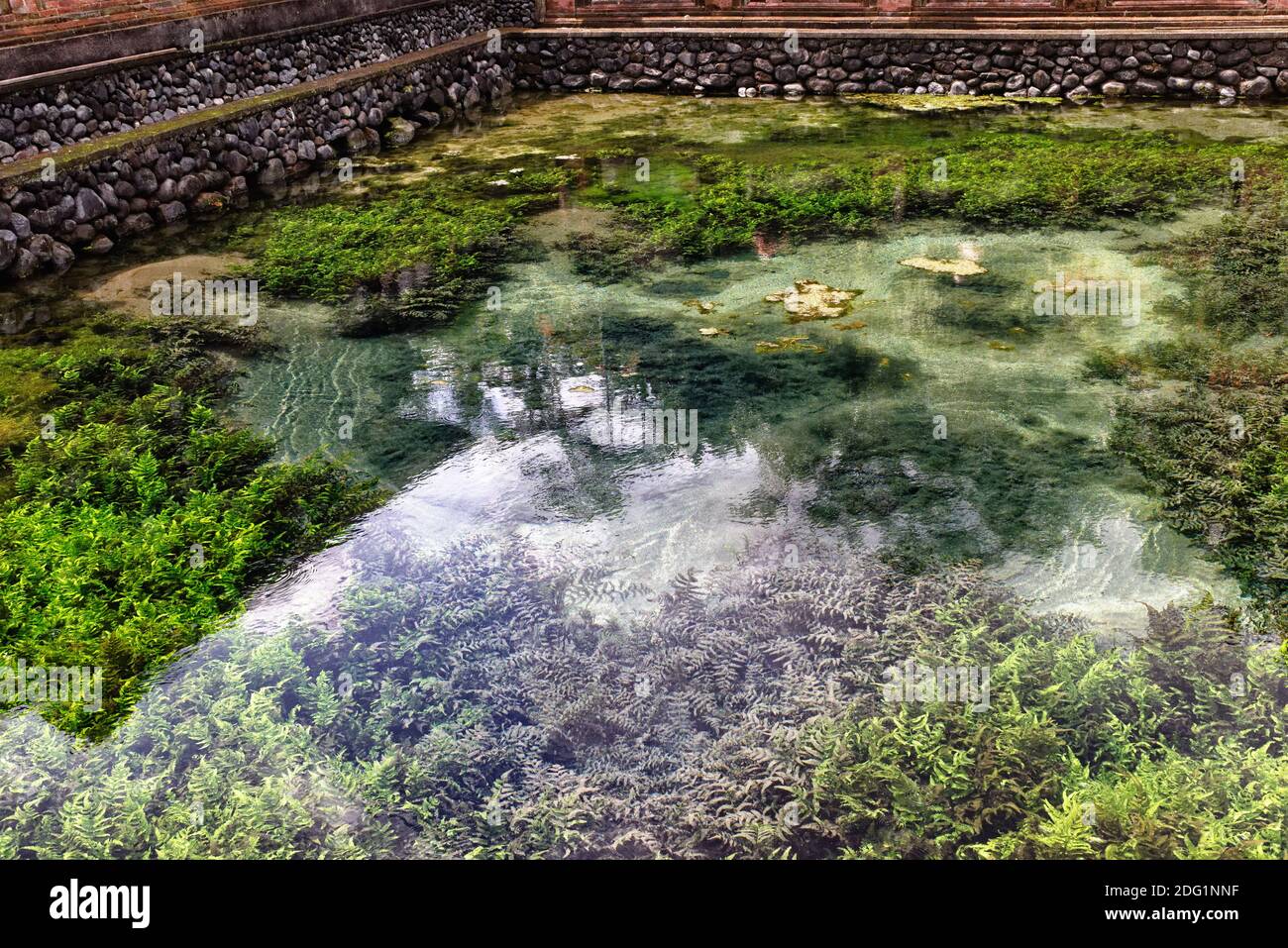 The spring itself under a large pool, The Pura Tirtha Empul temple - or ...